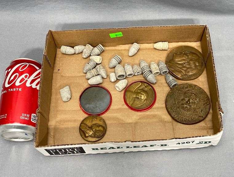 4 bronze medals and bullets - Dixon's Auction at Crumpton