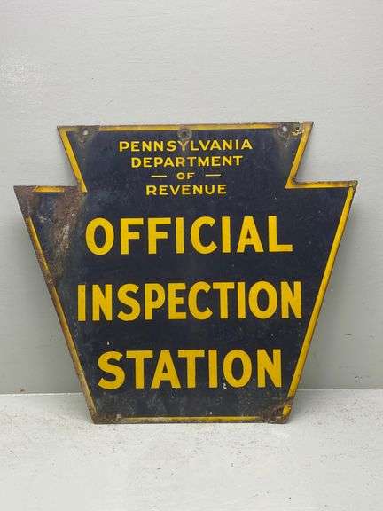 Vintage PA Inspection Station sign - Dixon's Auction at Crumpton
