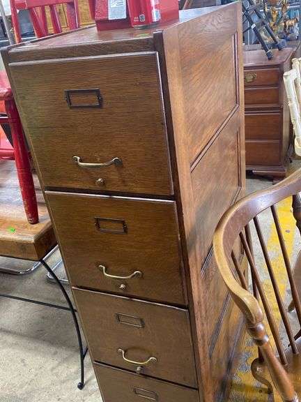 Antique oak file cabinet - Dixon's Auction at Crumpton