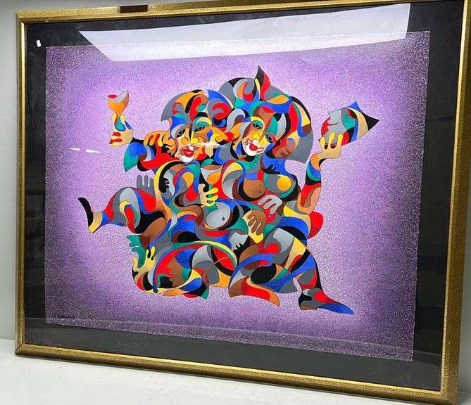Anatole Krasnyansky Russian serigraph print - Dixon's Auction at Crumpton