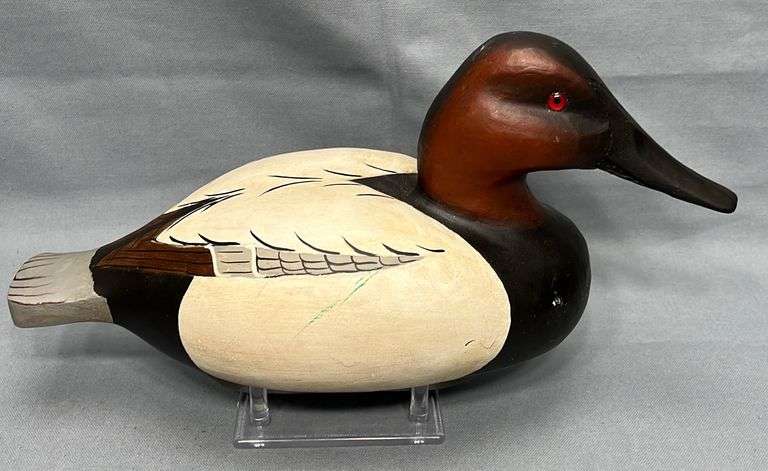 Canvasback gunner duck decoy, unknown maker - Dixon's Auction at Crumpton