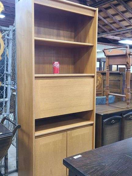 Danish MCM-style teak bookcase desk - Dixon's Auction at Crumpton