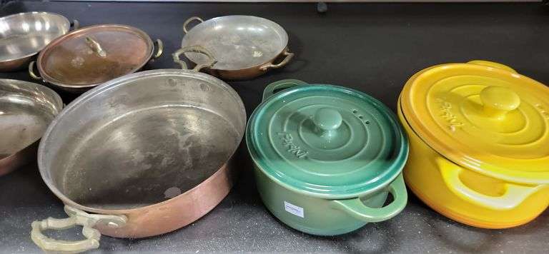 Lot Vintage Copper Cookware, Parini Pots etc - Dixon's Auction at Crumpton