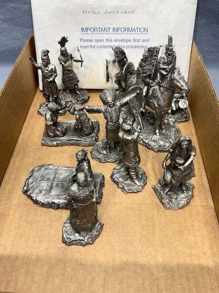 Pewter Native Americans figurines - Dixon's Auction at Crumpton