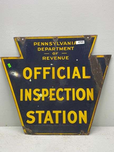 Vintage PA Inspection Station sign - Dixon's Auction at Crumpton