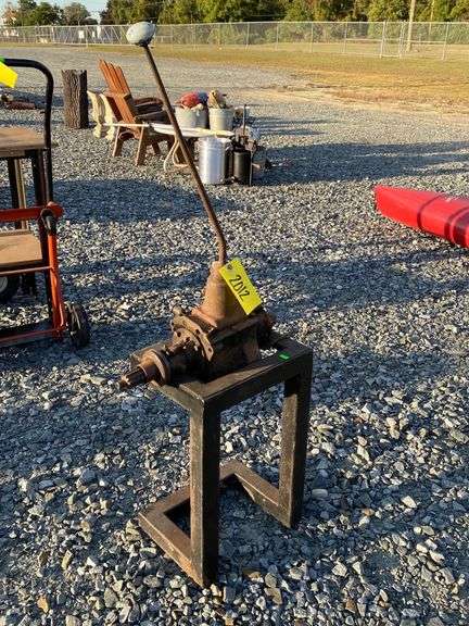 Vintage transmission shifter on stand - Dixon's Auction at Crumpton