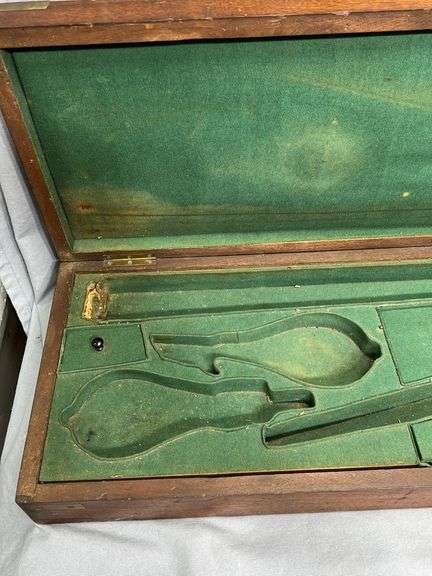 Antique brass-bound walnut gun case - Dixon's Auction at Crumpton