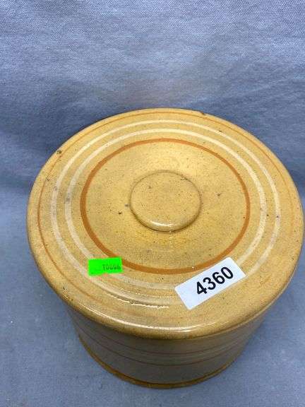 Antique yellow ware butter crock - Dixon's Auction at Crumpton