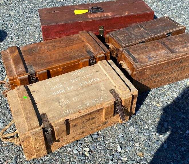 vintage wooden ammo box lot - Dixon's Auction at Crumpton