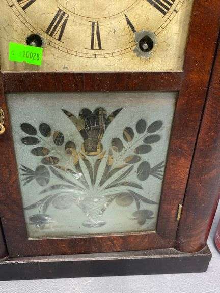 Antique steeple clock w/ etched glass - Dixon's Auction at Crumpton