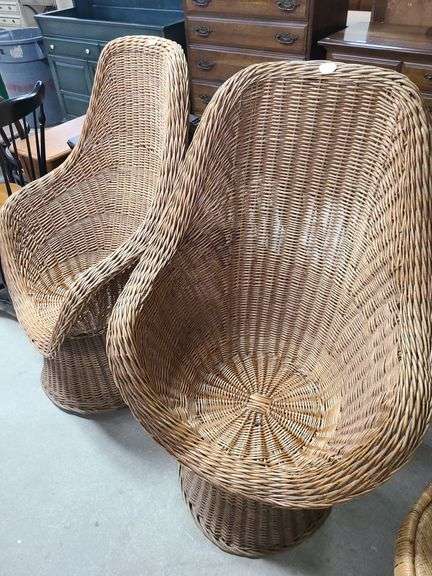 Pair MCM wicker chairs - Dixon's Auction at Crumpton