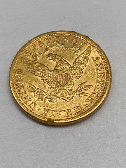 1885 $5 gold American eagle coin - Dixon's Auction at Crumpton