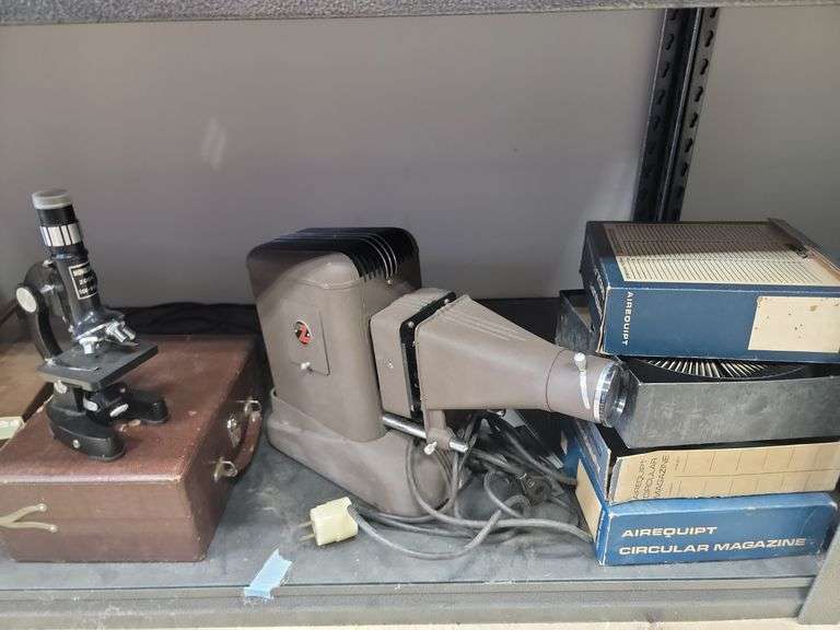 Lot Vintage Slide Projector, Microscope etc - Dixon's Auction at Crumpton