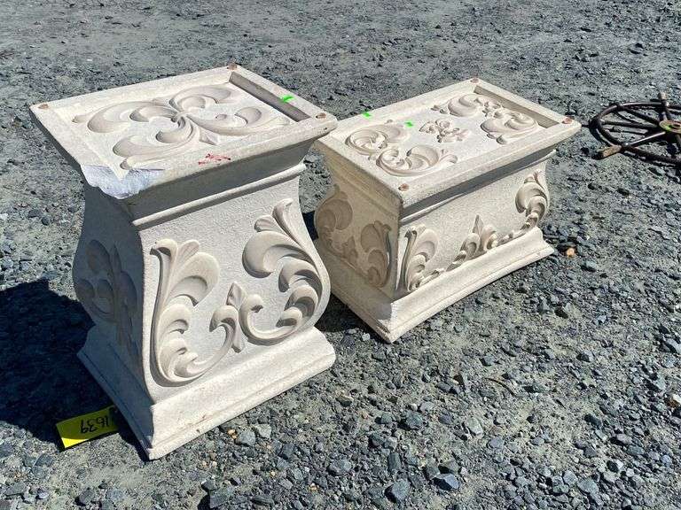 (2) Plaster Table Bases (chips) - Dixon's Auction at Crumpton