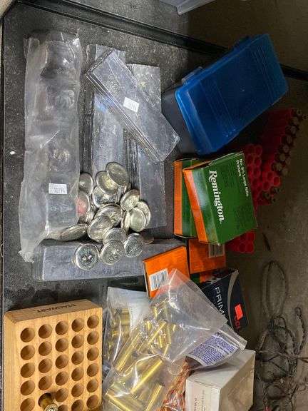 Lot of bullets, 45-70 brass, primers and assorted bullet making tools ...