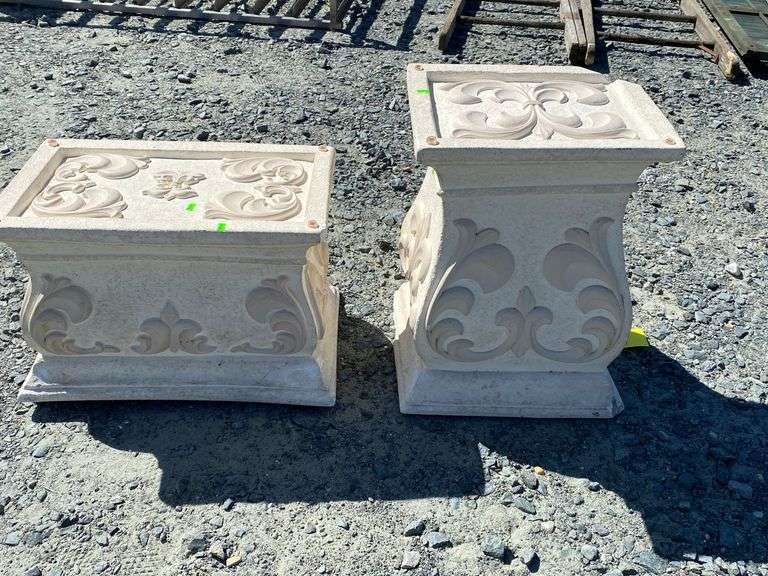 (2) Plaster Table Bases (chips) - Dixon's Auction at Crumpton