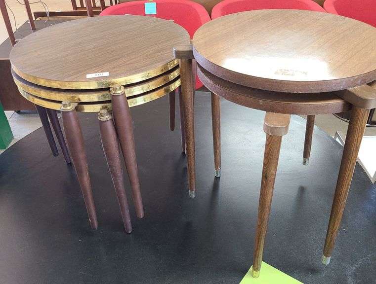 (2) Stacks of MCM tables - Dixon's Auction at Crumpton