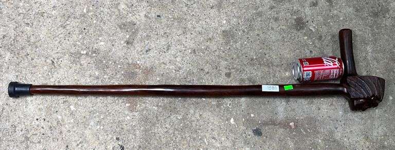 Carved wood Native American chief walking stick - Dixon's Auction at ...