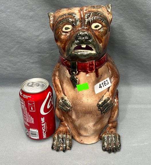 Antique majolica dog pitcher - Dixon's Auction at Crumpton