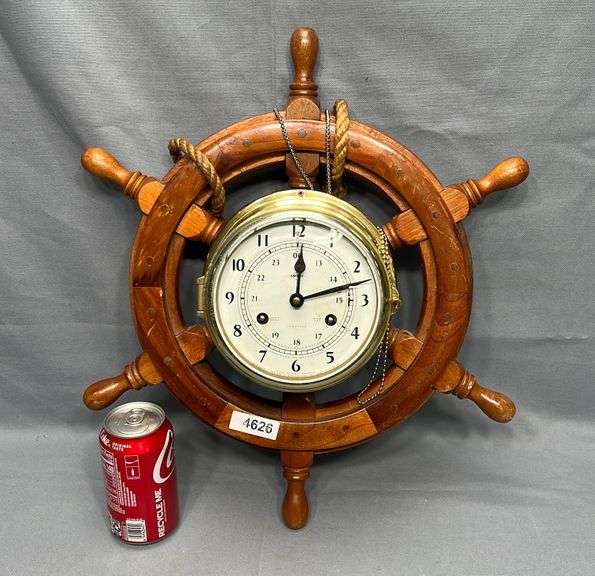 Swift & Anderson ships clock on wheel - Dixon's Auction at Crumpton