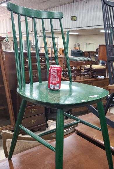 MCM green accent chair - Dixon's Auction at Crumpton