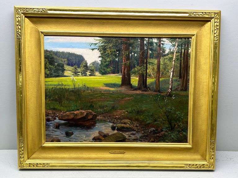 Carl Schmidt oil painting on canvas - Dixon's Auction at Crumpton