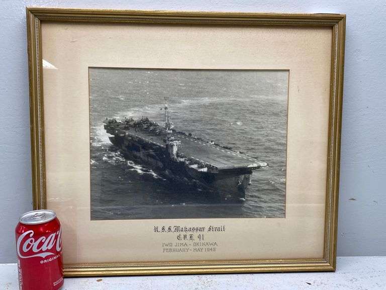 Vintage USS Makassar Strait WWII aircraft carrier photo - Dixon's ...