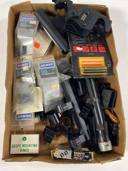 Assortment of gun parts and accessories. - Dixon's Auction at Crumpton