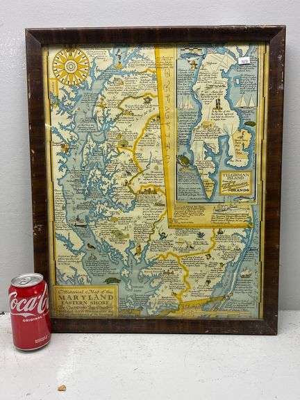 Vintage Historical Map of the Maryland Eastern Shore - Dixon's Auction ...