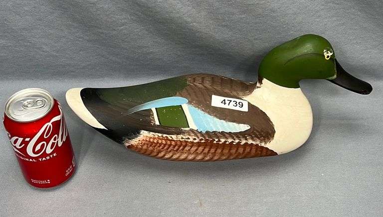 Capt. Harry Jobes 1990 teal duck decoy - Dixon's Auction at Crumpton