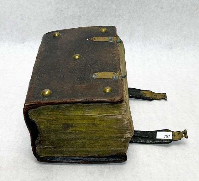 Early leather bound book - Dixon's Auction at Crumpton