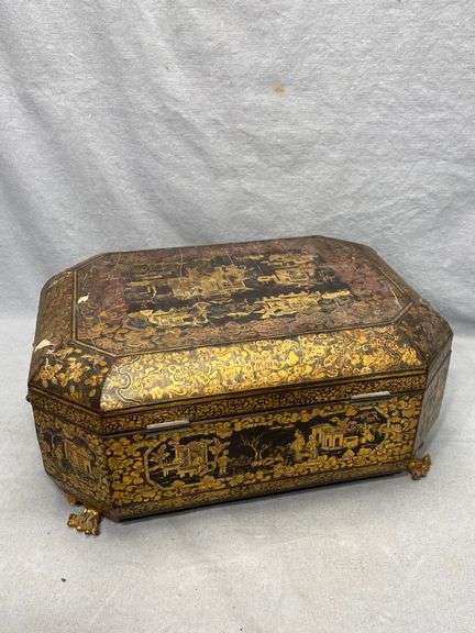 Antique Chinese lacquered sewing box - Dixon's Auction at Crumpton