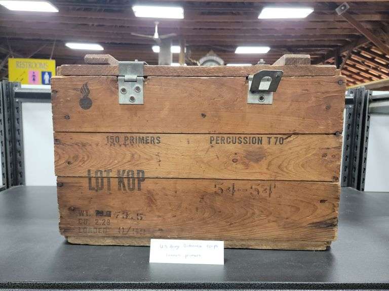 Vintage US Army Ordinance Corp Cannon Primer Box - Dixon's Auction at ...