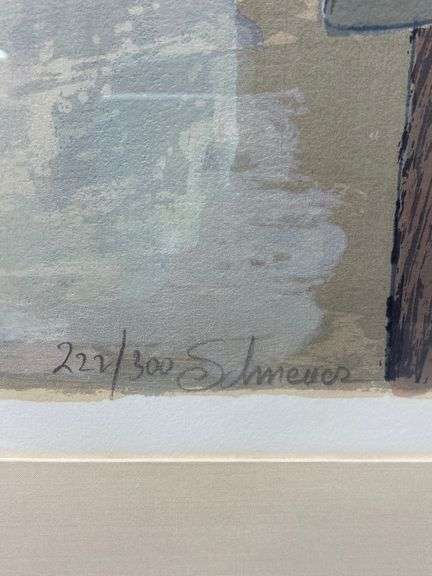 David Schneuer pencil-signed and numbered "Sunday Walk" serigraph ...