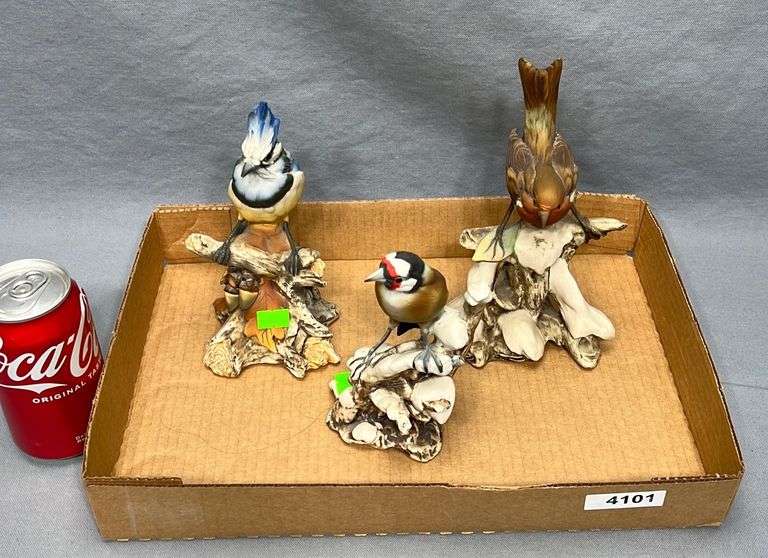 3 Italian capodimonte porcelain bird figurines - Dixon's Auction at ...