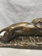 Antique Bonheur bronze clad lion sculpture - Dixon's Auction at Crumpton