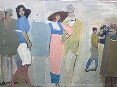 David Schneuer pencil-signed and numbered "Sunday Walk" serigraph ...