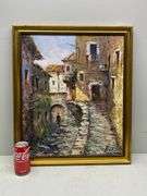 Italian streetscape painting - Dixon's Auction at Crumpton