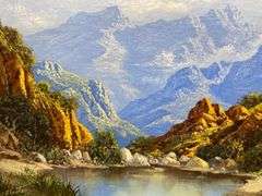 Reginald Grattan 1956 landscape painting - Dixon's Auction at Crumpton