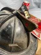 Antique leather fire helmet & reflector - Dixon's Auction at Crumpton