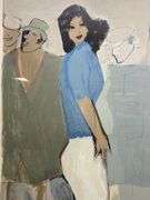 David Schneuer pencil-signed and numbered "Sunday Walk" serigraph ...