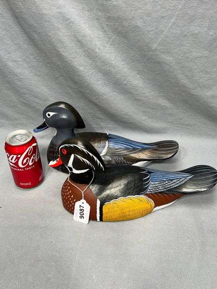Pair Hutch Decoy Carving Wood Duck Decoys - Dixon's Auction at Crumpton