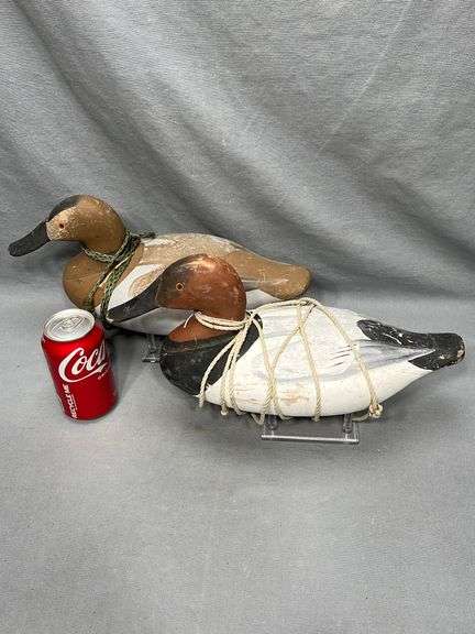 Pair Upper Bay Canvasback Duck Decoys - Dixon's Auction at Crumpton