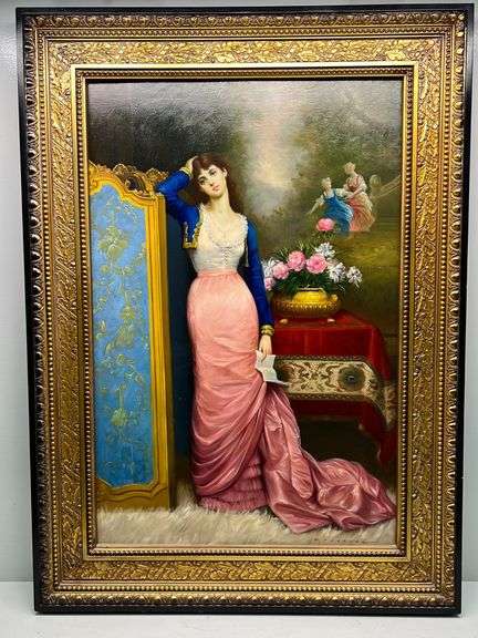 Victorian Style Portrait Painting Of Girl - Dixon's Auction at Crumpton
