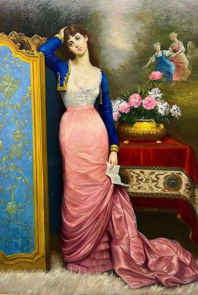 Victorian Style Portrait Painting Of Girl - Dixon's Auction at Crumpton