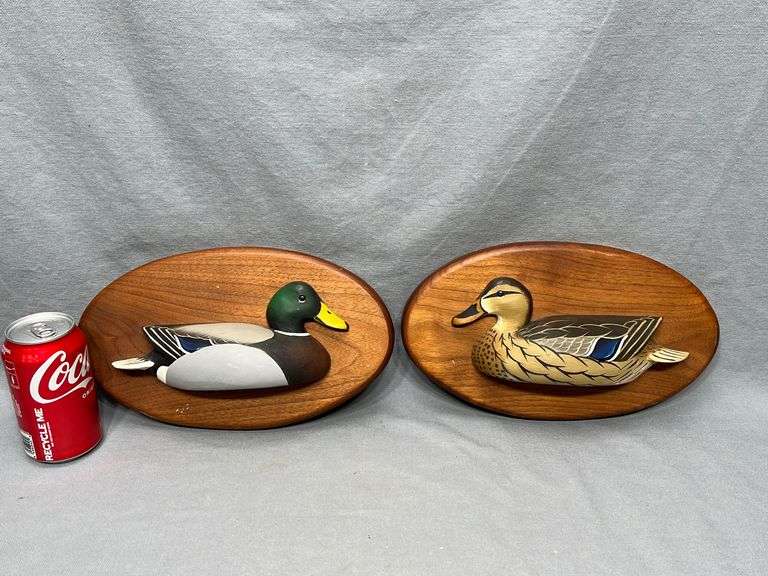 Pair Barry Fuchs Millington Md 1971 Half Size Mallard Duck Decoy ...
