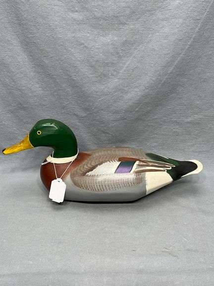 Mallard Duck Decoy Branded Jc Crouch - Dixon's Auction at Crumpton