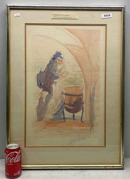 Armando Huerta Illustration Watercolor - Dixon's Auction at Crumpton