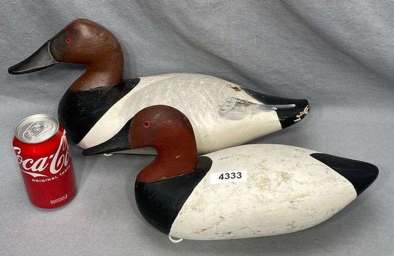 2 Upper Bay Canvasback Duck Decoys-1 Is Charles Bryant - Dixon's ...