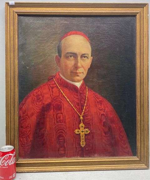 Vintage Painting Of Catholic Cardinal - Dixon's Auction at Crumpton